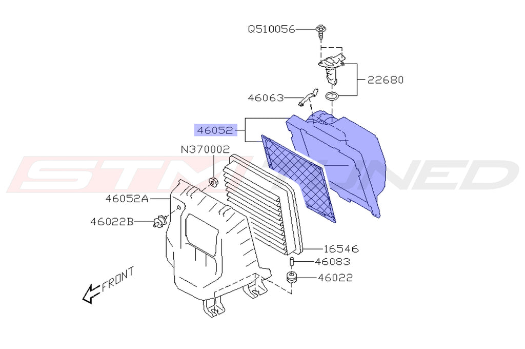 Subaru OEM Air Box Upper Half for 2022+ WRX (46051VC000)
