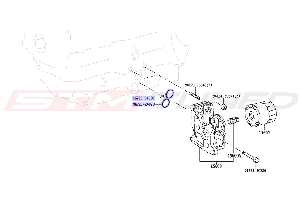 Toyota OEM Engine Oil Filter Housing O-Ring for GR Corolla (9672324020