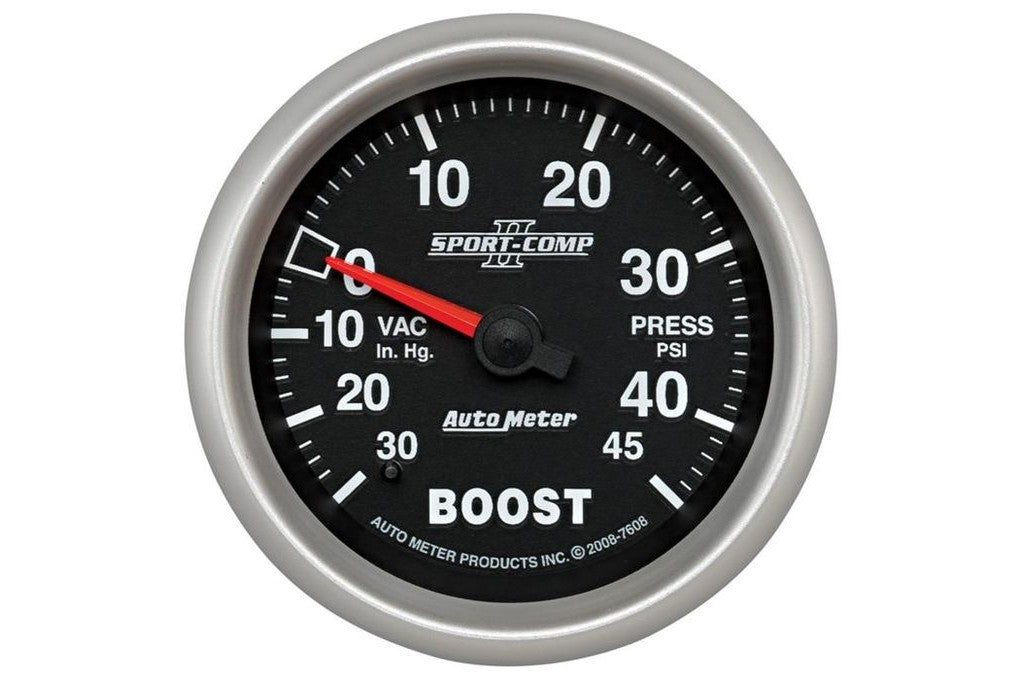 AutoMeter 2-5/8" Boost/Vacuum Gauge 30 HG/45 PSI (7608)