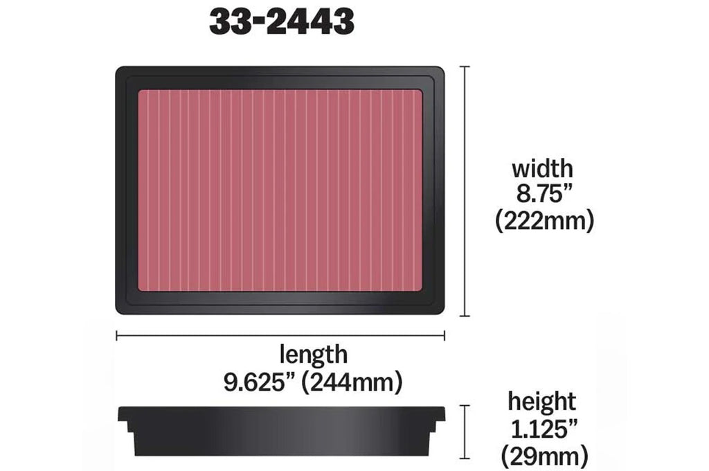 K&N High Flow Air Filter for 2023+ Toyota GR Corolla (33-2443)