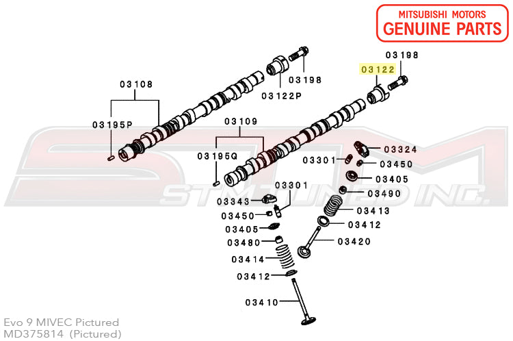 MD375814 Cam Sensor Sensing Cylinder (Exhaust) - OEM Evo 7/8/9