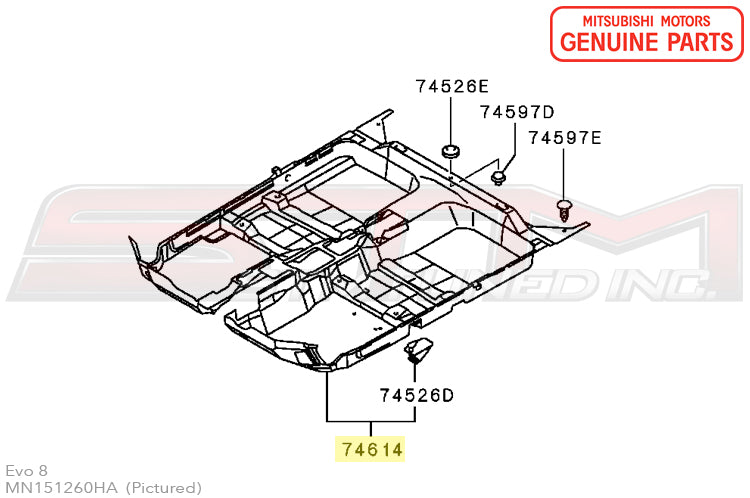 Mitsubishi OEM Floor Carpet for Evo 8/9 (MN151260HA)